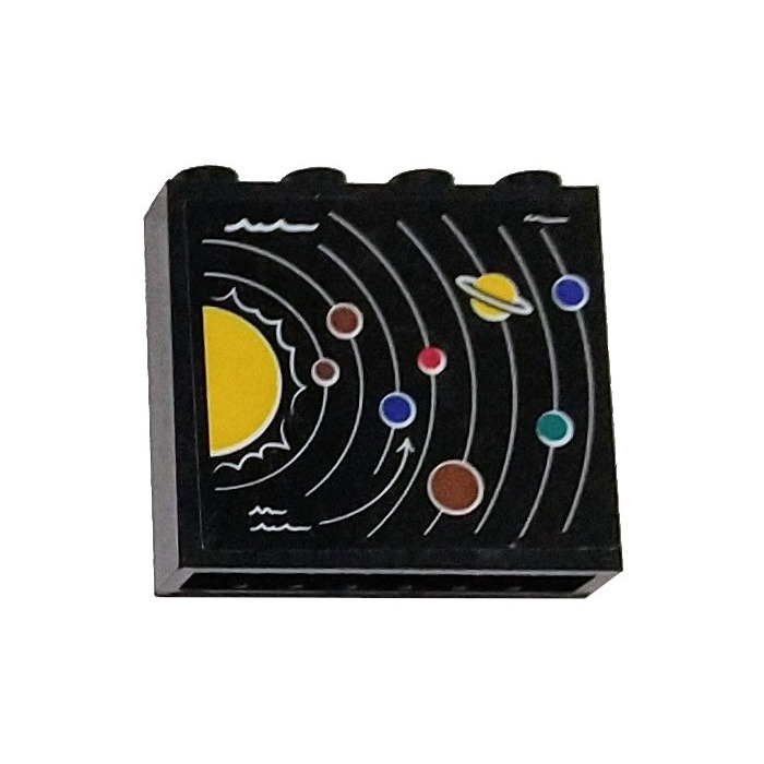 LEGO Black Brick 1 x 4 x 3 with Solar system Sticker (49311) | Brick ...