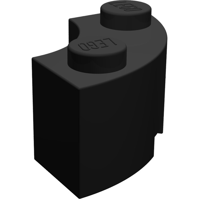 LEGO Black Brick 2 x 2 Round Corner with Stud Notch and Hollow ...