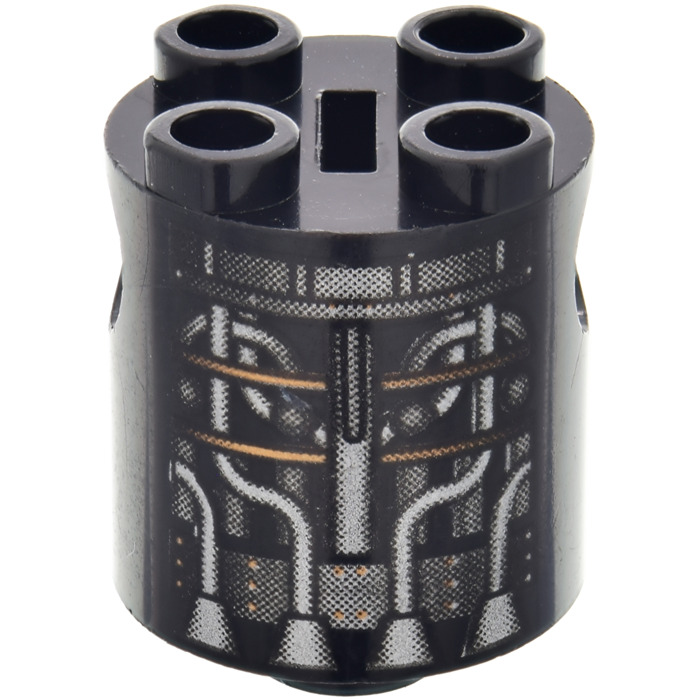 LEGO Brick 2 x 2 x 2 Round with Silver and Copper Tubing with Bottom ...
