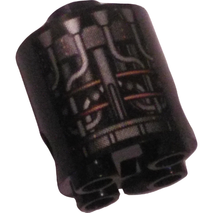 LEGO Black Brick 2 x 2 x 2 Round with Silver and Copper Tubing with ...