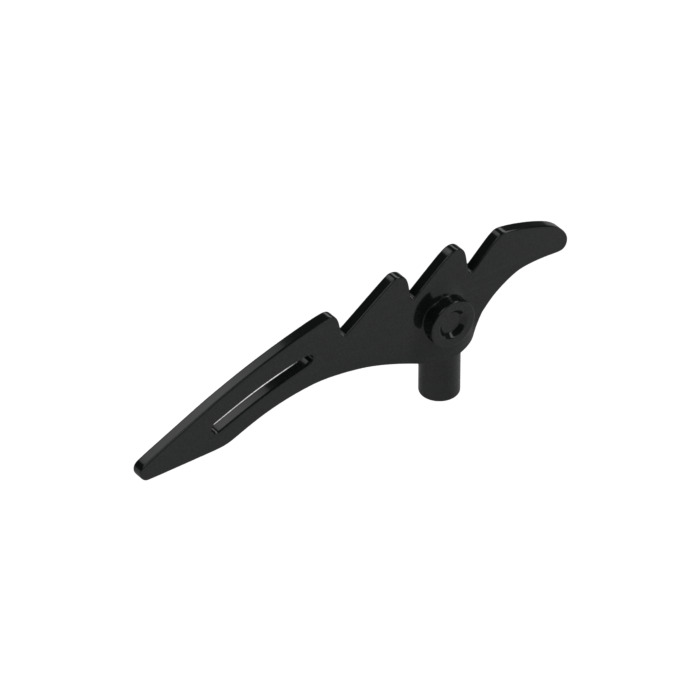 LEGO Black Crescent Blade with Serrated Edge and Bar (98141) | Brick Owl