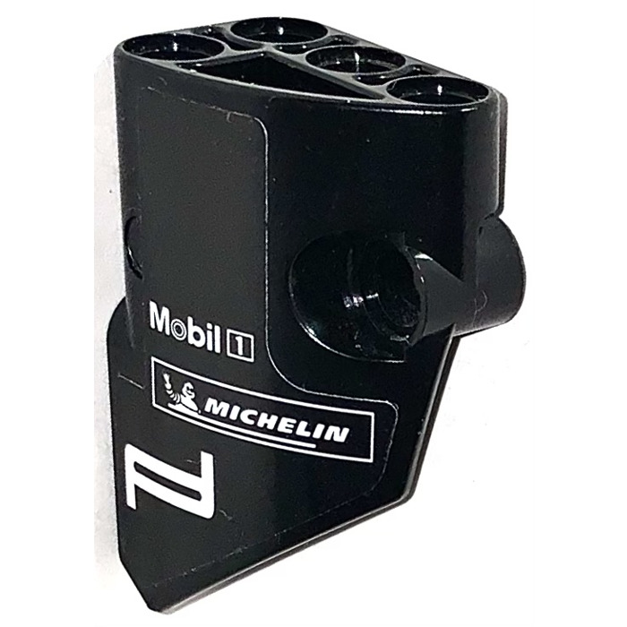 LEGO Black Curved Panel 1 Left with Mobil 1 Michelin (Left) Sticker ...