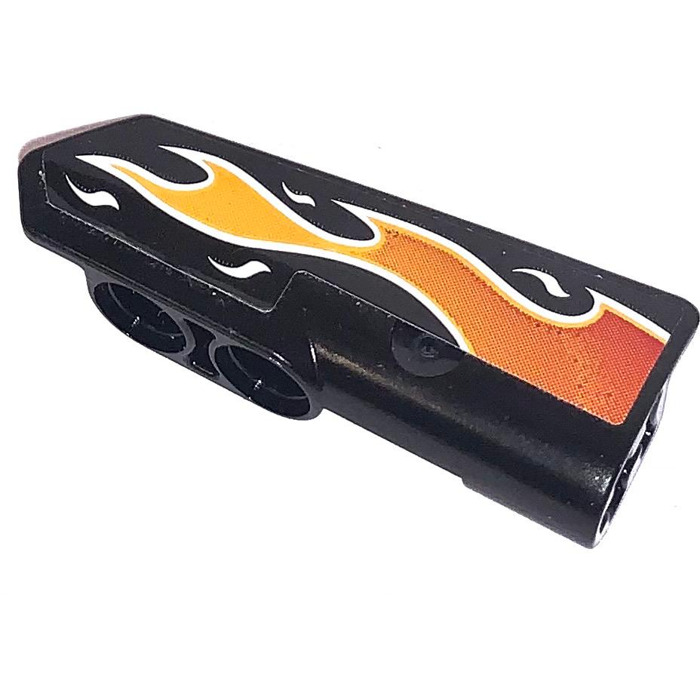 LEGO Black Curved Panel 21 Right with Flames Sticker (11946) | Brick ...