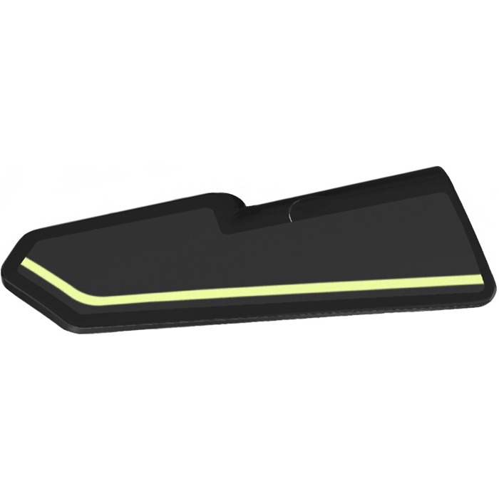 LEGO Black Curved Panel 22 Left with Pale Green Line Sticker (11947 ...