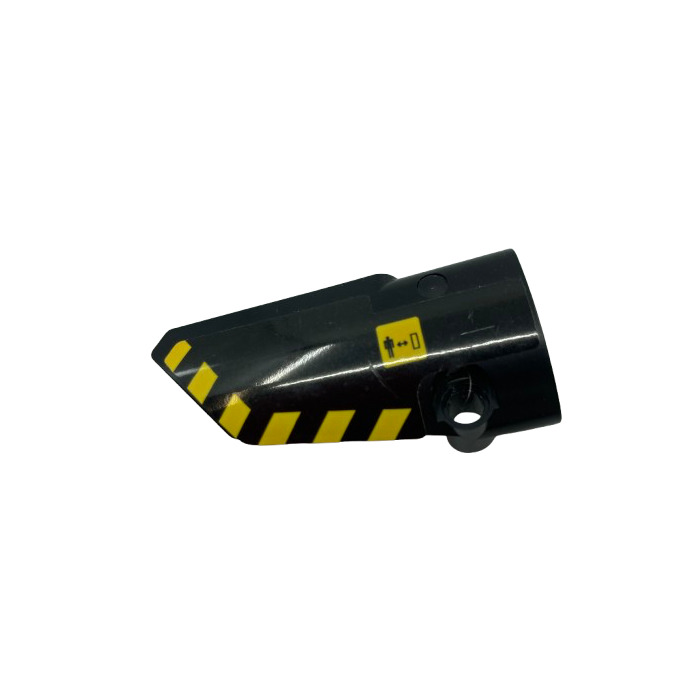 LEGO Black Curved Panel 3 Left with Warning Sign and Black and Yellow ...