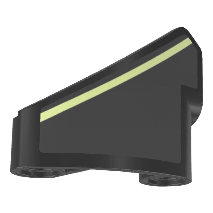 LEGO Black Curved Panel 9 Left with Pale Green Line Sticker (2395 ...