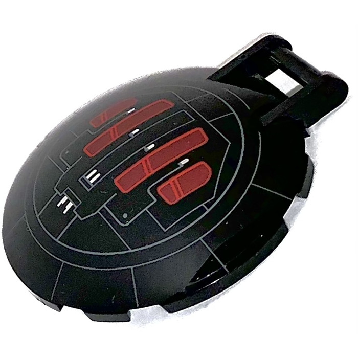 LEGO Black Dish 6 x 6 with Handle with Kylo Ren Tie Fighter Hatch ...