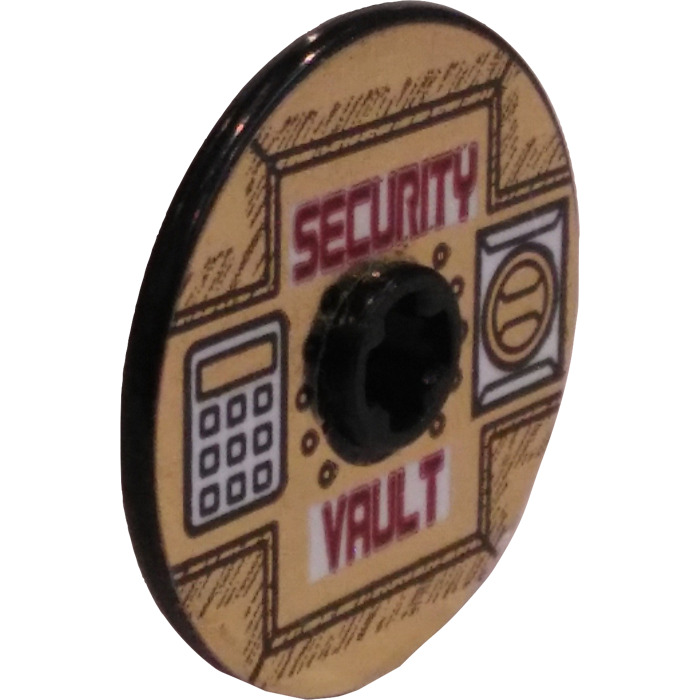 LEGO Black Disk 3 x 3 with Security Vault Door Sticker (2723) | Brick ...