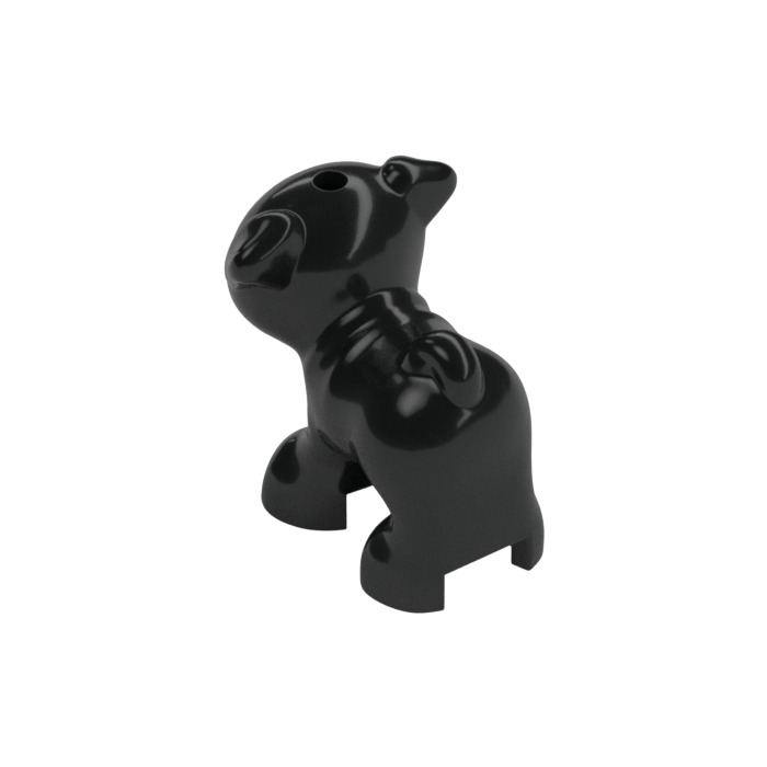 LEGO Black Dog - Pug with Gray Muzzle and Closed Eyes (24111 / 101257 ...