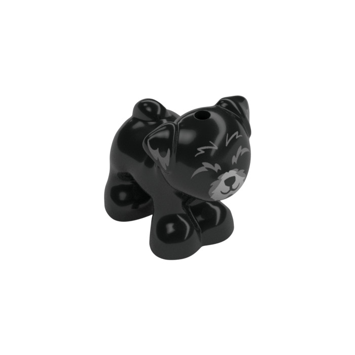 LEGO Black Dog - Pug with Gray Muzzle and Closed Eyes (24111 / 101257 ...