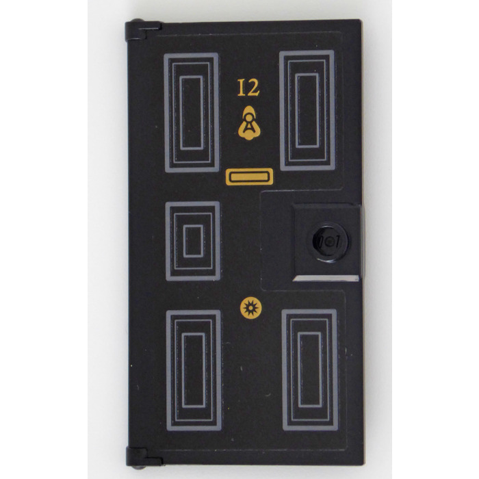 LEGO Door 1 x 4 x 6 with Stud Handle with Gray Rectangles, Gold Door ...