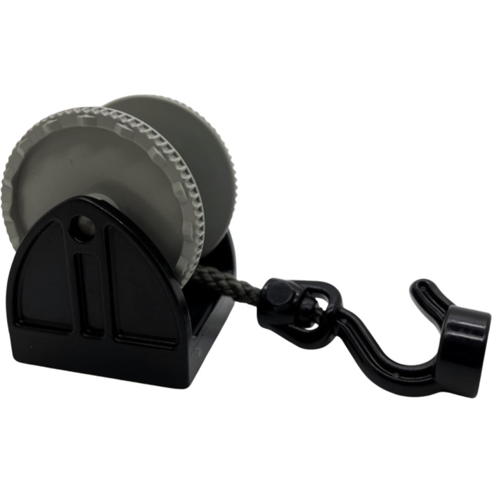 LEGO Black Duplo Winch Stand with Light Gray Drum with Pearl Dark Gray ...