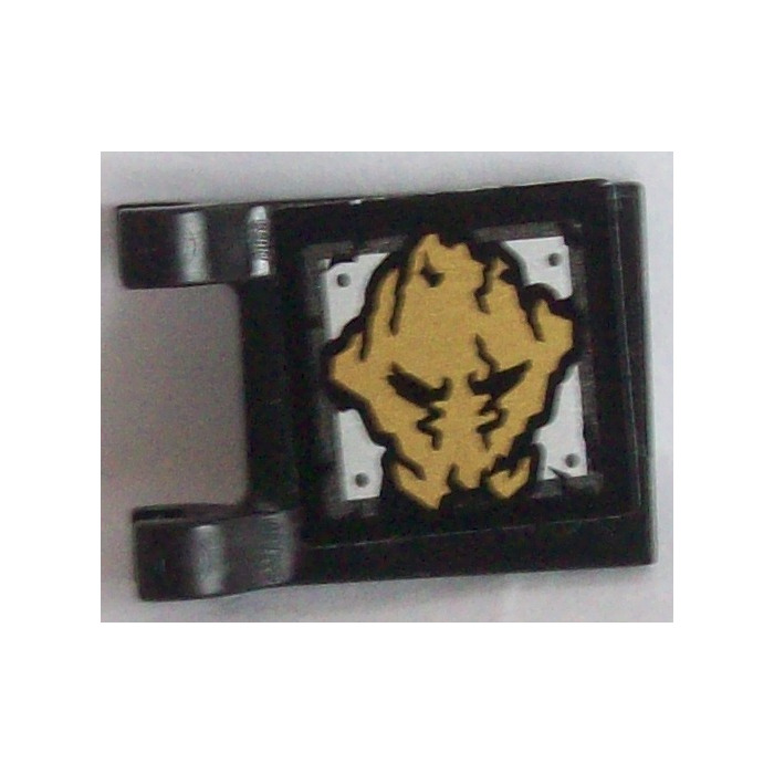 LEGO Black Flag 2 x 2 with Gold Ninjago Earth Emblem on both sides ...
