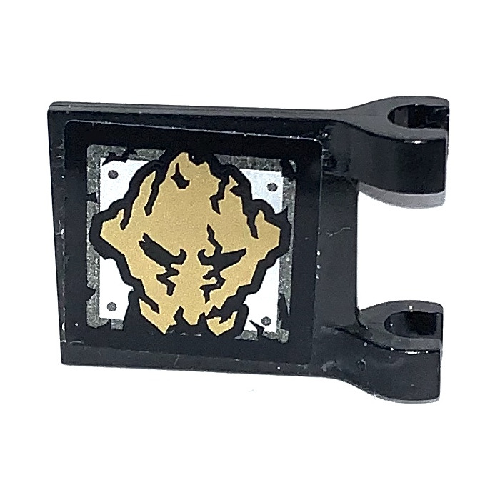 LEGO Black Flag 2 x 2 with Gold Ninjago Earth Emblem on both sides ...