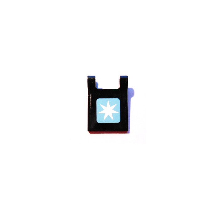 LEGO Black Flag 2 x 2 with Maersk Logo Sticker without Flared Edge ...