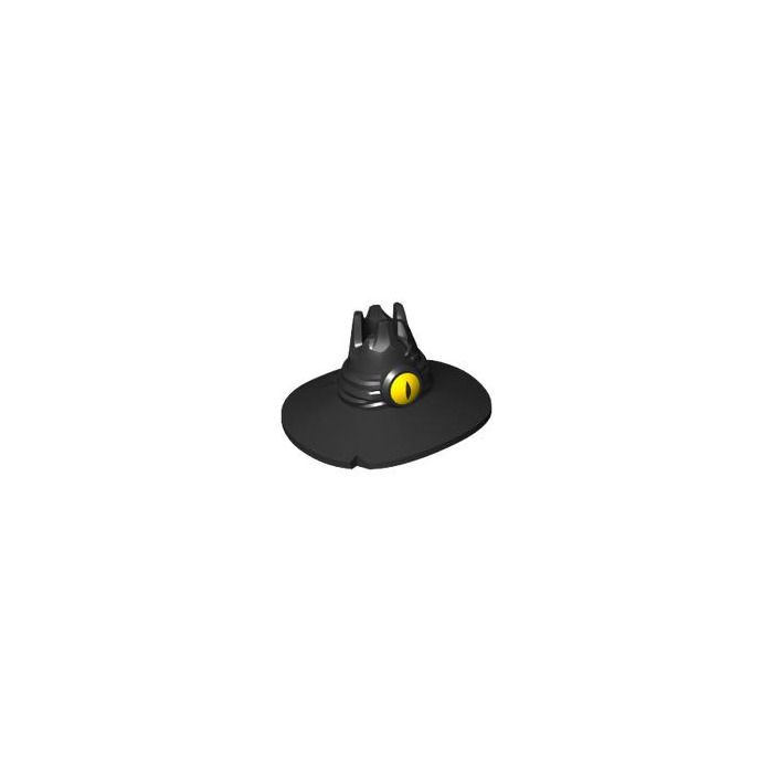 LEGO Black Hat with Wide Brim with Spikes on Top and Yellow Eye (103027 ...