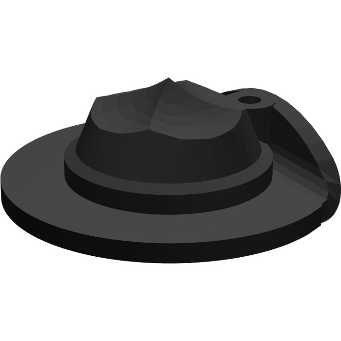 LEGO Black Hat with Wide Flat Brim with Side Turned Up (30167) | Brick ...