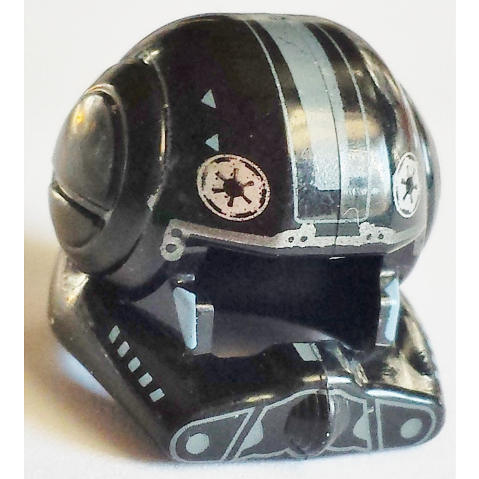 LEGO Black Helmet with Round Ear Pads with Sand Blue and Medium Blue ...
