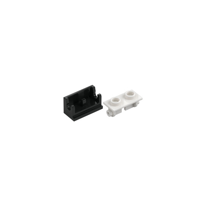 LEGO Black Hinge Brick 1 x 2 with White Top Plate | Brick Owl - LEGO ...