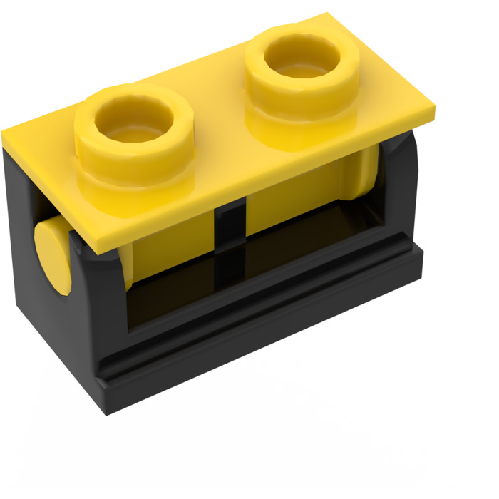 LEGO Black Hinge Brick 1 x 2 with Yellow Top Plate | Brick Owl