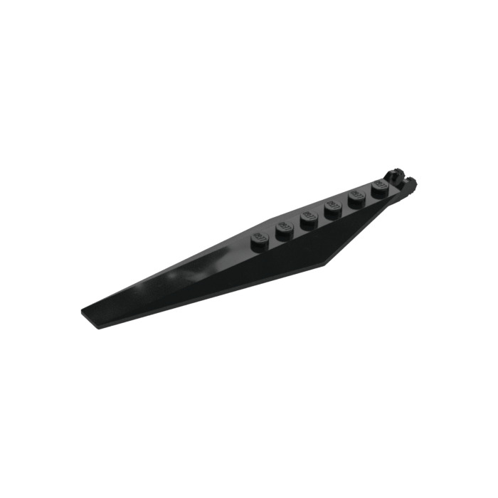 LEGO Black Hinge Plate 1 x 12 with Angled Sides and Tapered Ends (53031 ...