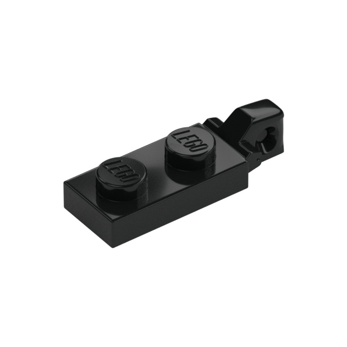 LEGO Black Hinge Plate 1 x 2 with Single Finger on End Vertical with ...