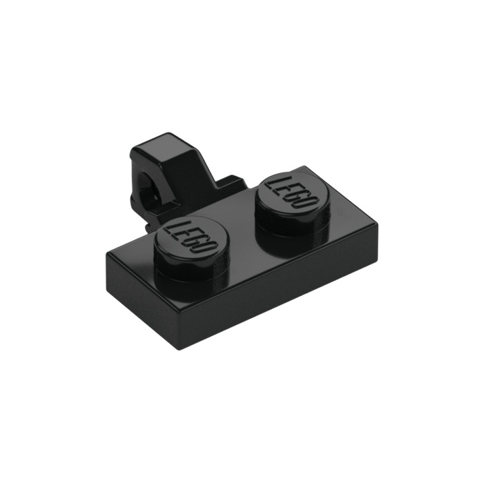 LEGO Black Hinge Plate 1 x 2 with Vertical Locking Stub without Bottom ...