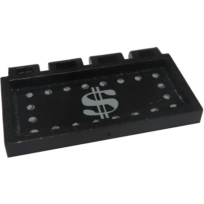 LEGO Hinge Tile 2 x 4 with Ribs with Dollar Sign Sticker (2873) | Brick ...