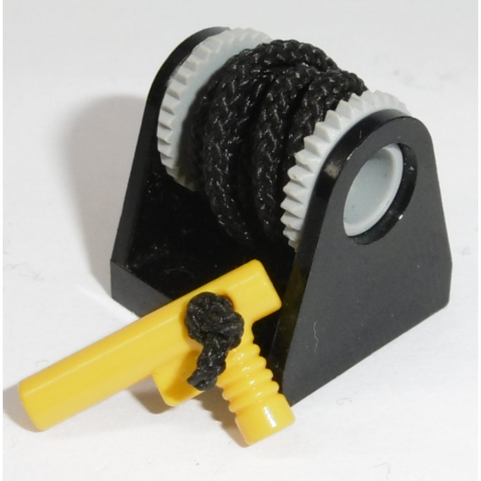 LEGO Hose Reel 2 x 2 Holder with Medium Stone Gray Drum and Black ...