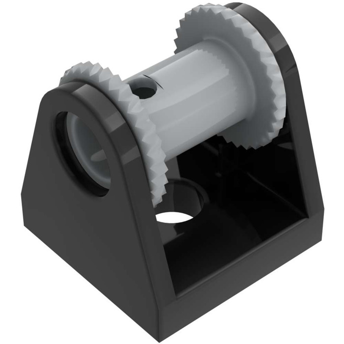 LEGO Black Hose Reel 2 x 2 Holder with Medium Stone Grey Drum | Brick ...