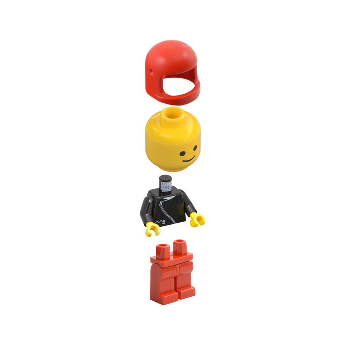LEGO Black Jacket, Red Legs, Red Classic Helmet Minifigure | Brick Owl