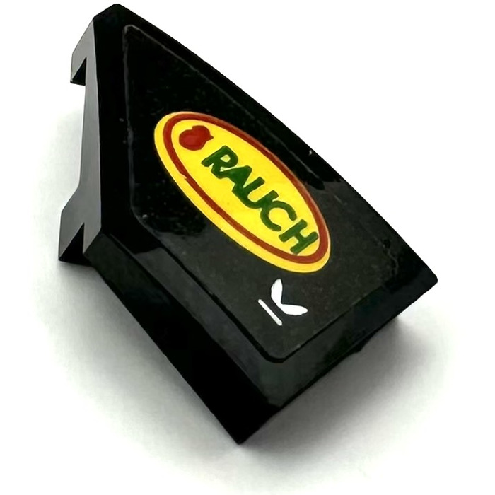 LEGO Keil 1 x 2 Links mit 'Rauch' Logo auf Gelb (Links) Aufkleber ...