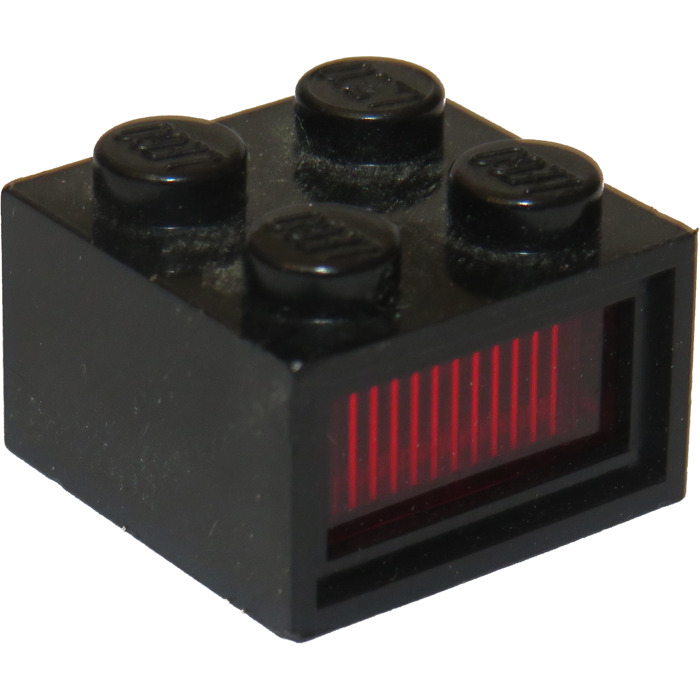 LEGO Light Brick 2 x 2 12 V with 3 plugholes and Transparent Red ...