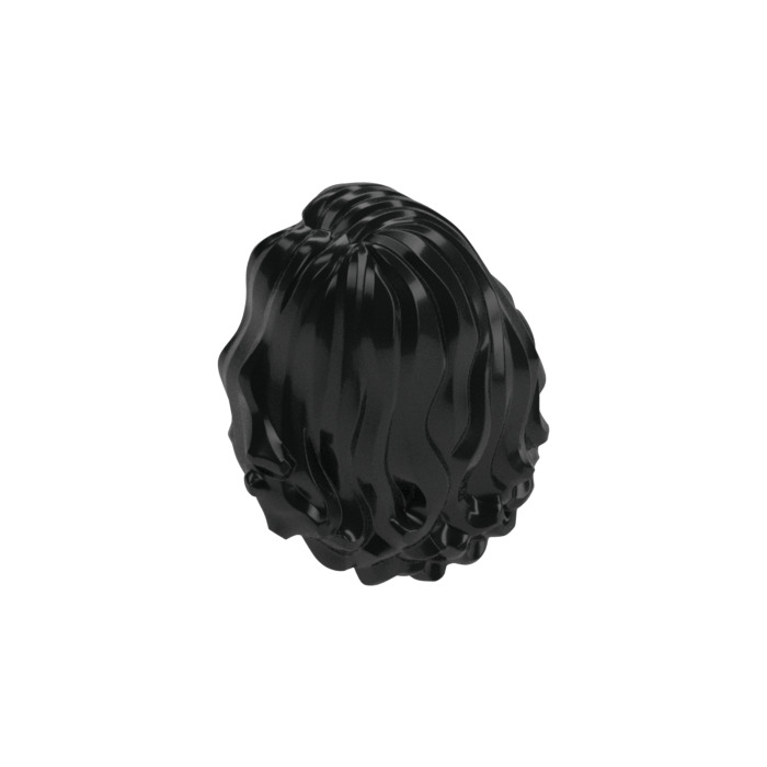 LEGO Black Mid-Length Wavy Hair (23187) | Brick Owl