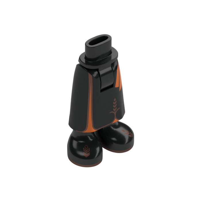 LEGO Minidoll Hip with Long Skirt with Medium Orange Sash and Copper ...