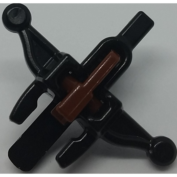 LEGO Black Minifig Crossbow with Blaster and Reddish Brown Trigger ...