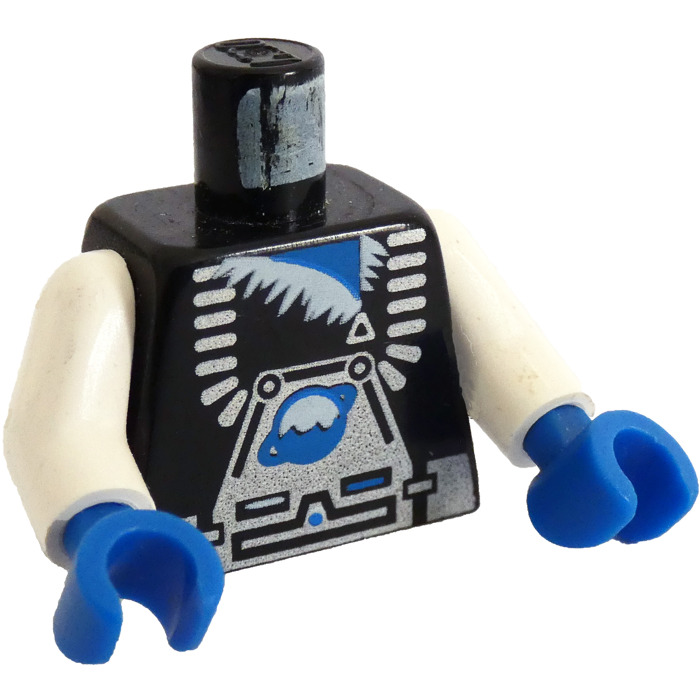 LEGO Black Minifig Torso Space Ice with White Arms and Blue Hands (973 ...