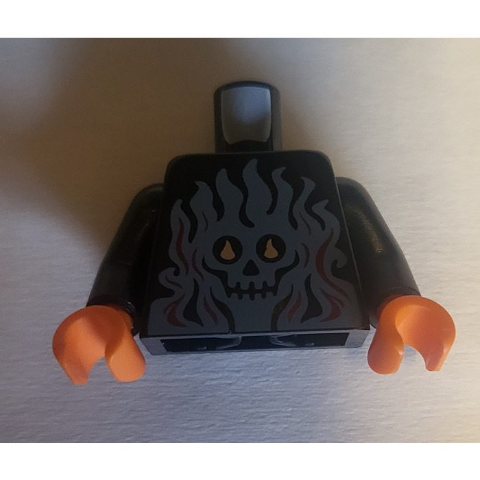 LEGO Minifig Torso with Gray Flames and Skull (973) | Brick Owl
