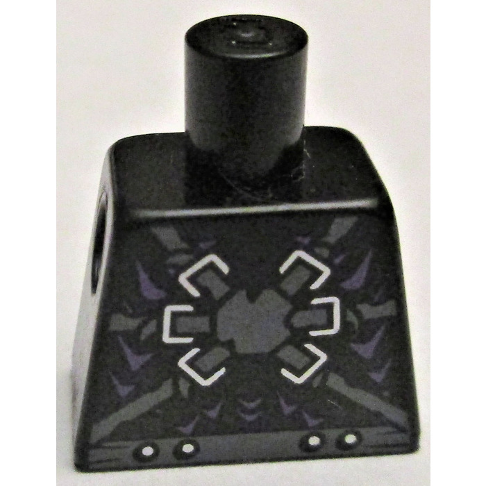 LEGO Black Minifig Torso without Arms with Rizzo Chi Pattern and Belt ...