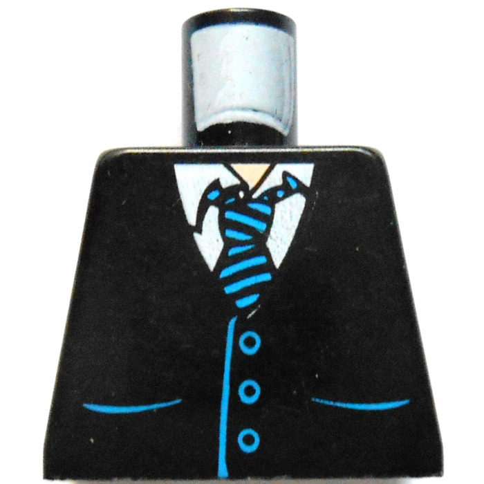 LEGO Minifig Torso without Arms with Vest over Shirt and Blue and Black ...