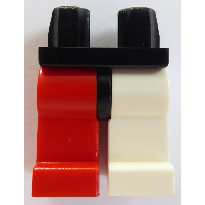 LEGO Black Minifigure Legs with White Left Leg and Red Right Leg (73200 ...