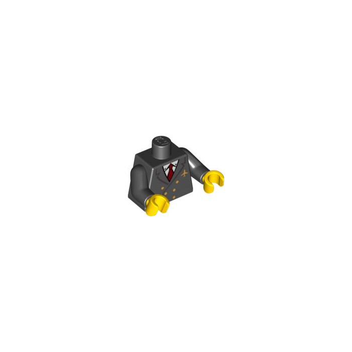 LEGO Black Minifigure Torso with Jacket with Two Rows of Buttons ...