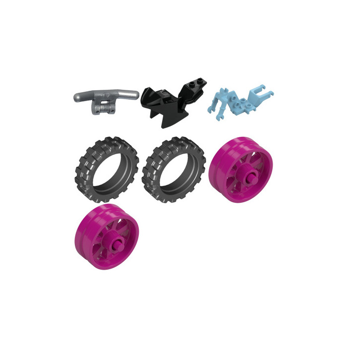 LEGO Black Motorcycle Sport Bike with Medium Azure Frame, Magenta ...