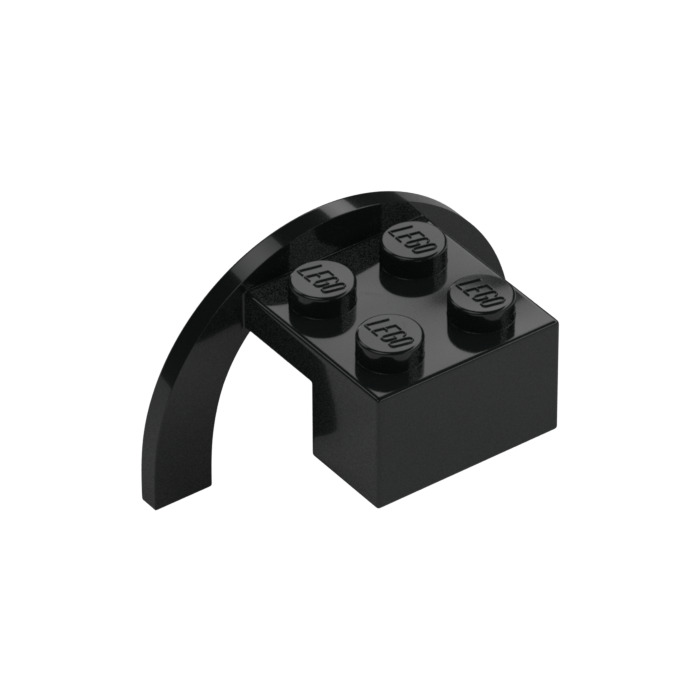 LEGO Black Mudguard Brick 2.5 x 4 x 1.7 with Wheel Arch (50745) | Brick Owl