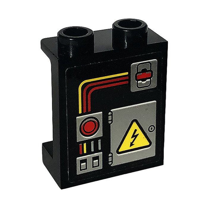 LEGO Panel 1 x 2 x 2 with Cables, Electricity Danger Sign Sticker with ...