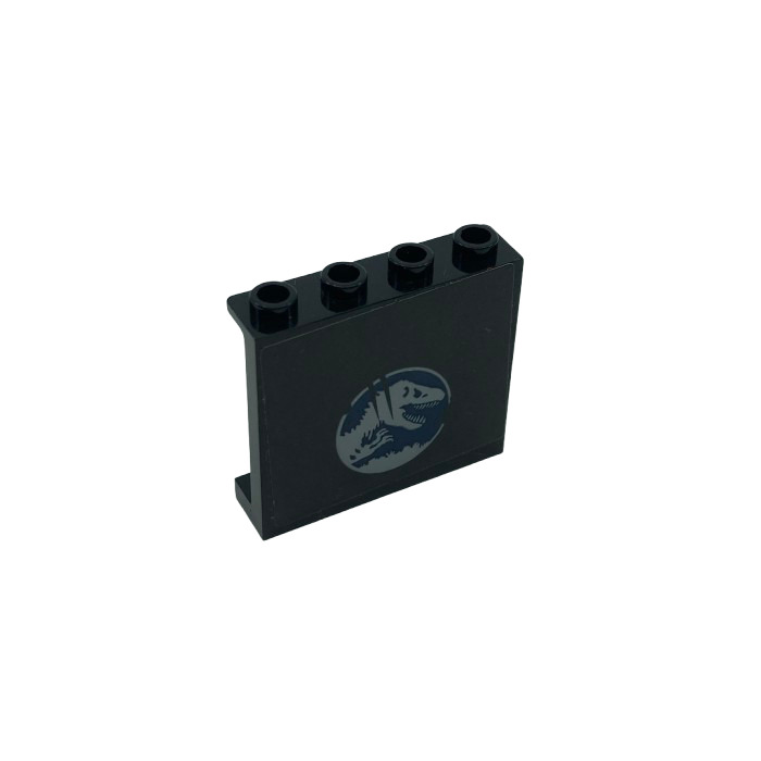 LEGO Black Panel 1 x 4 x 3 with Jurassic World Logo and 3 Scratches ...