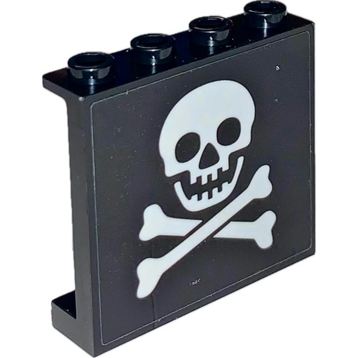 LEGO Panel 1 x 4 x 3 with Skull and Crossbones (Jolly Roger) Sticker ...