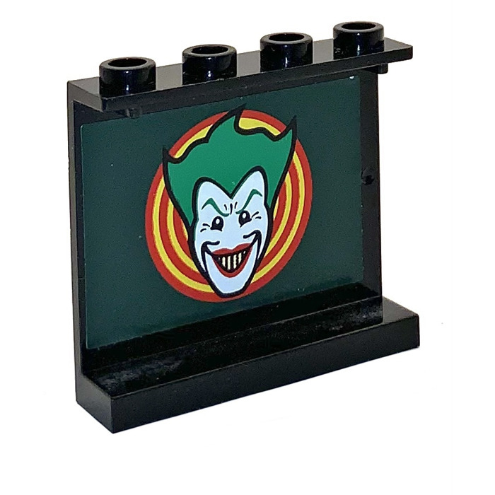 LEGO Black Panel 1 x 4 x 3 with The Joker and Yellow/Red Round ...