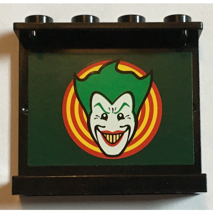 LEGO Black Panel 1 x 4 x 3 with The Joker and Yellow/Red Round ...