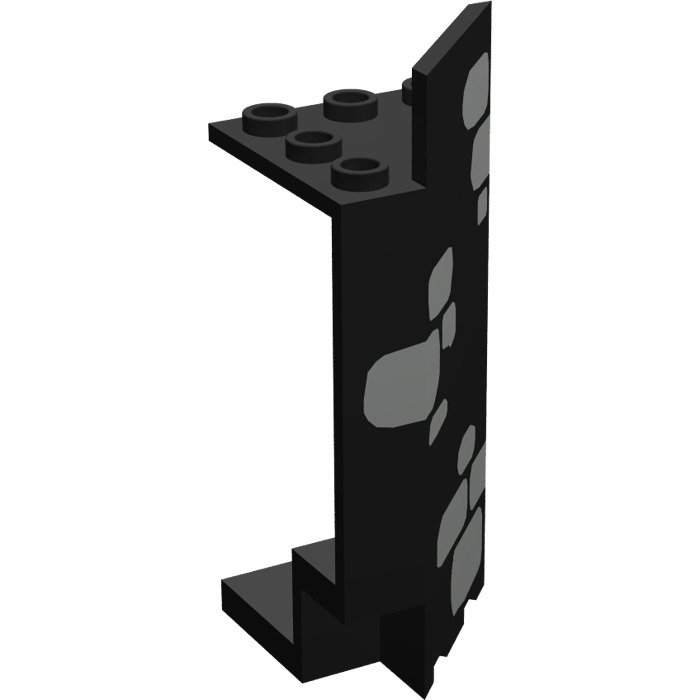LEGO Black Panel 3 x 3 x 6 Corner Wall with Stones with Bottom ...